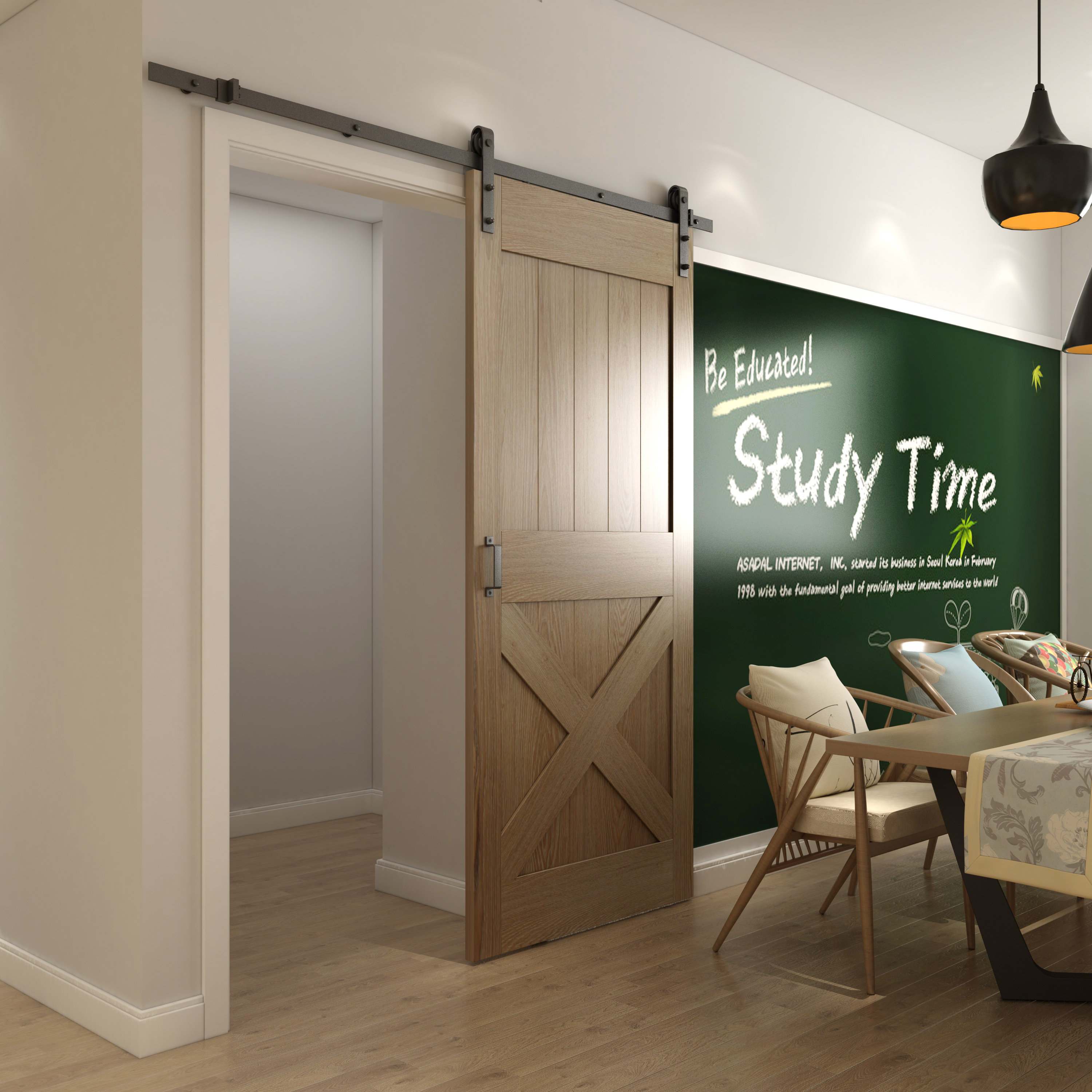 Full Set Heavy Duty J Shape Stainless Steel Black Sliding Barn Door ...