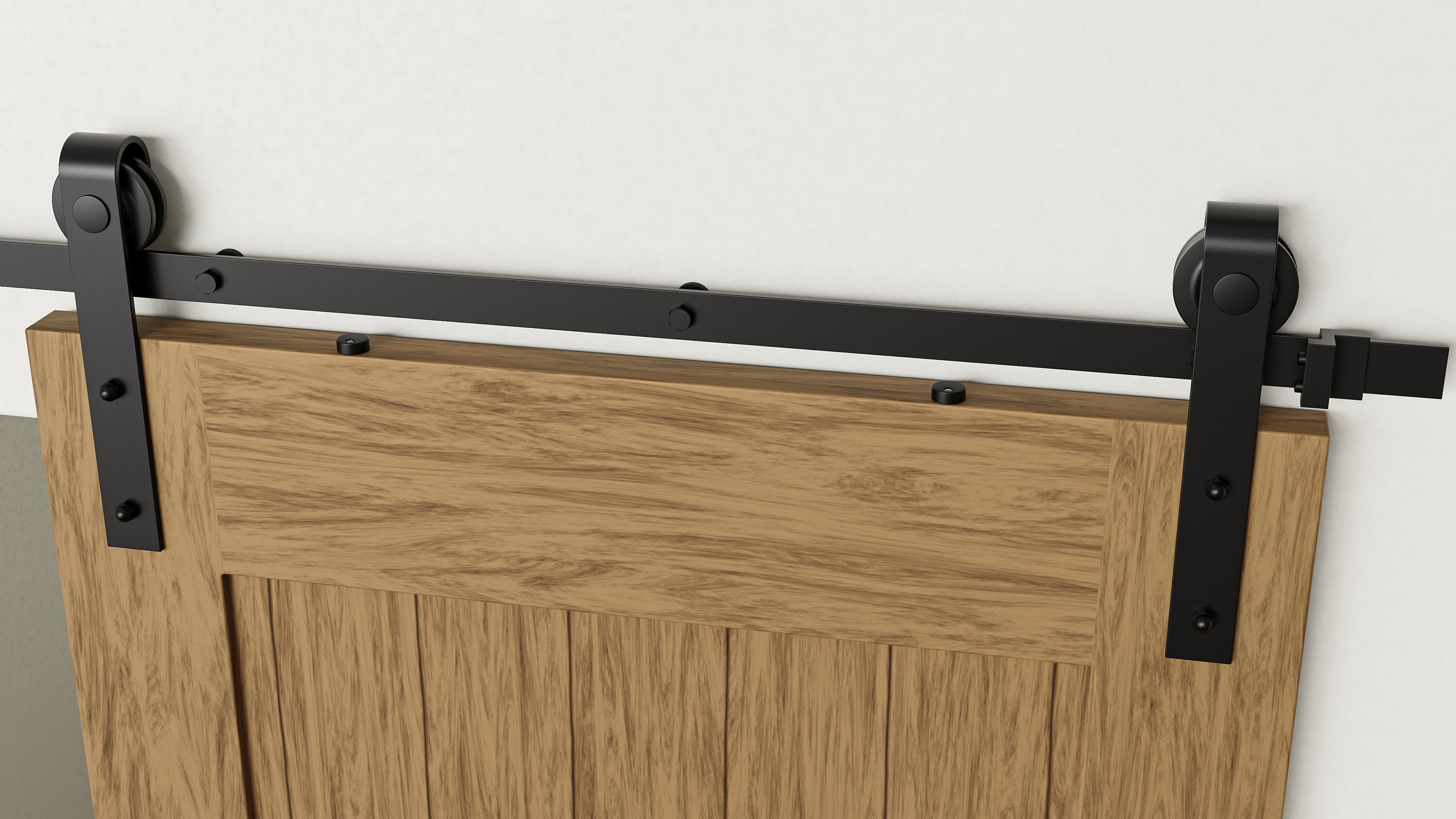 Full Set Heavy Duty J Shape Stainless Steel Black Sliding Barn Door ...