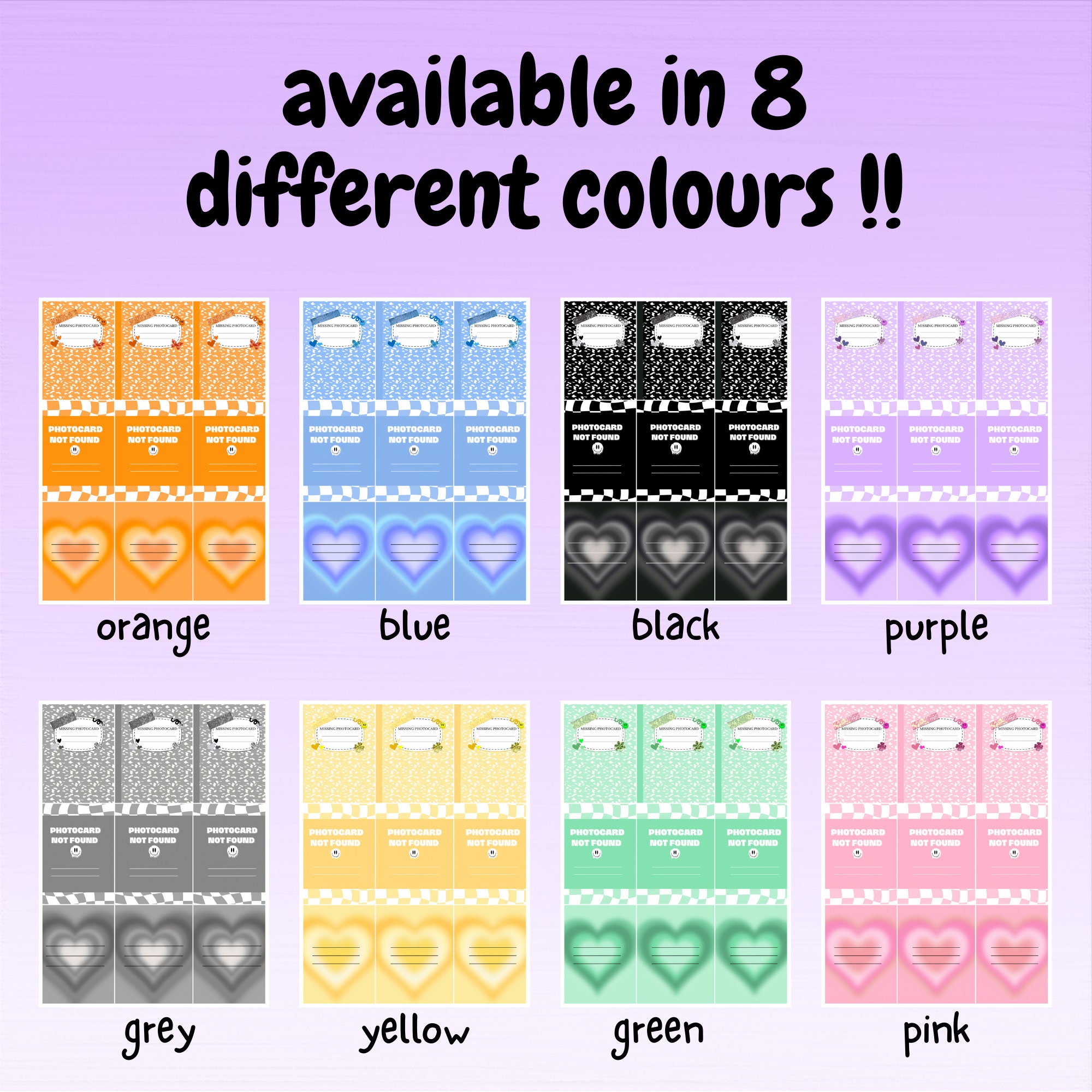 Kpop Photocard Binder Filler: Purple Pack [digital Download/printable ...