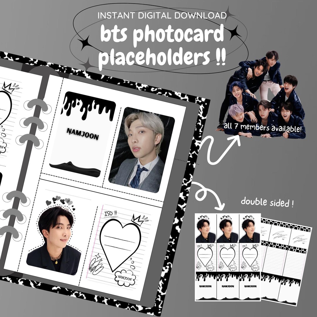 Kpop Photocard Binder Filler: Rm/namjoon BTS [digital Download ...