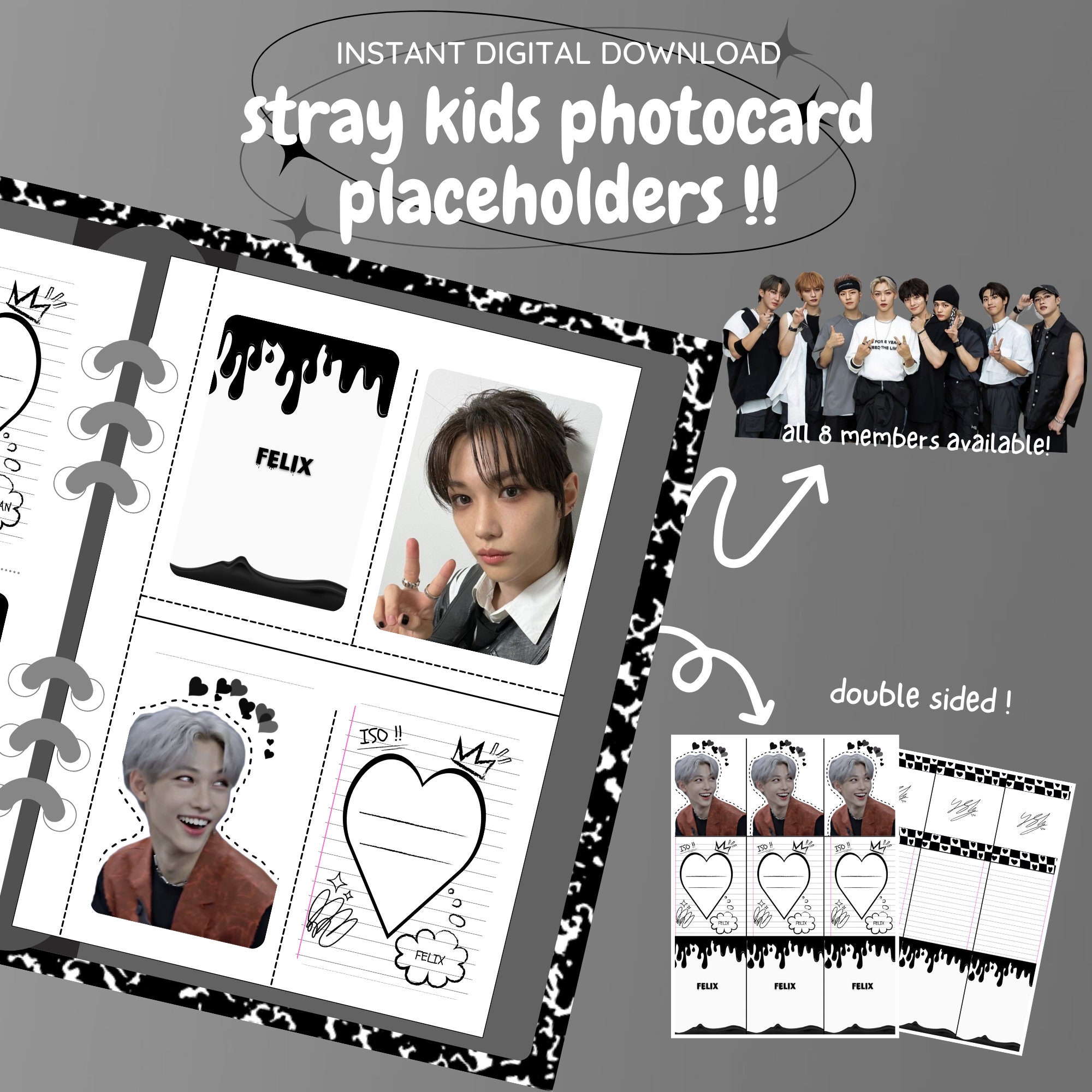 Kpop Photocard Binder Filler: Felix Stray Kids [digital Download ...