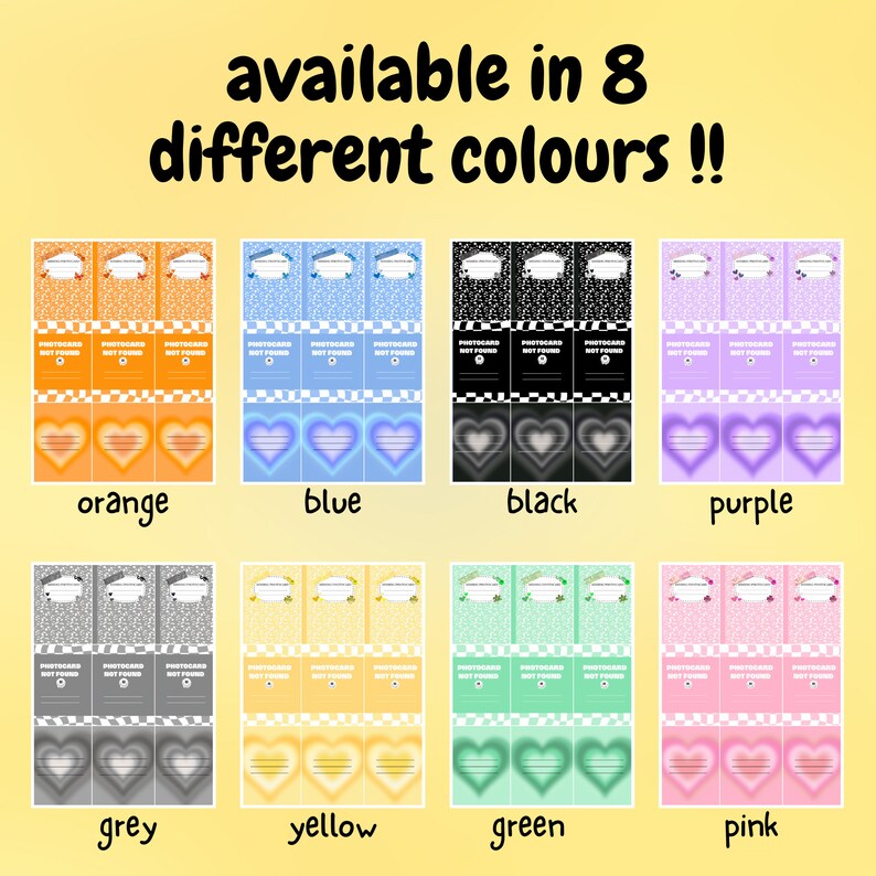 Kpop Photocard Binder Filler : Yellow Pack digital Download / Printable ...