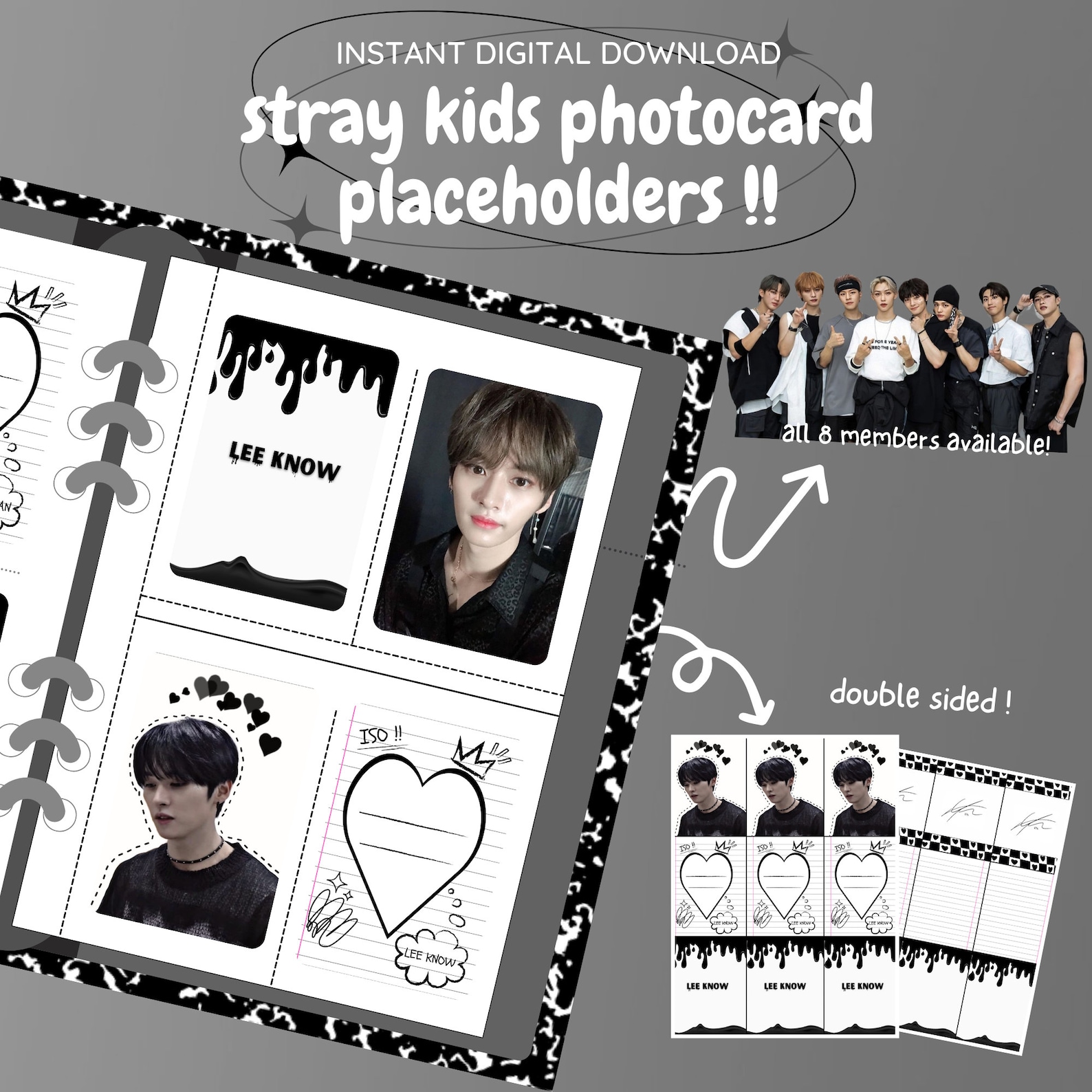 Kpop Photocard Binder Filler : Lee Know Stray Kids Pack !! [digital ...