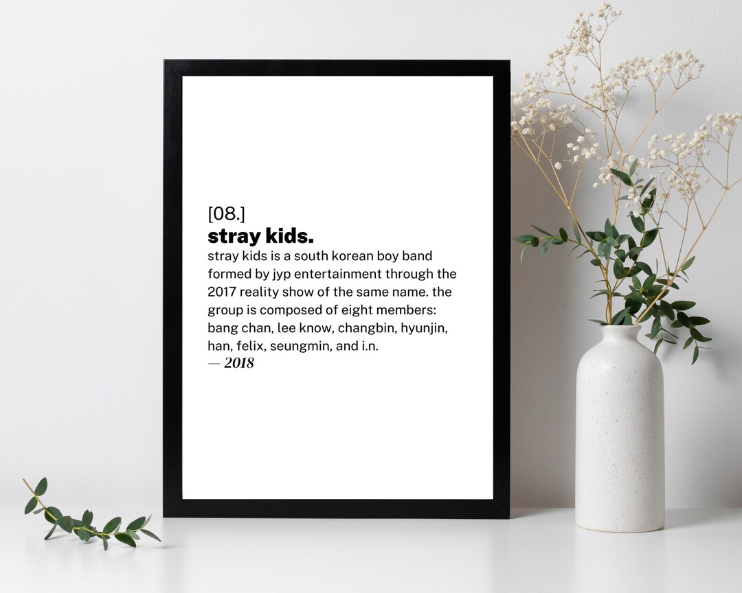 Stray Kids Definition Black and White Wall Art digital Download ...