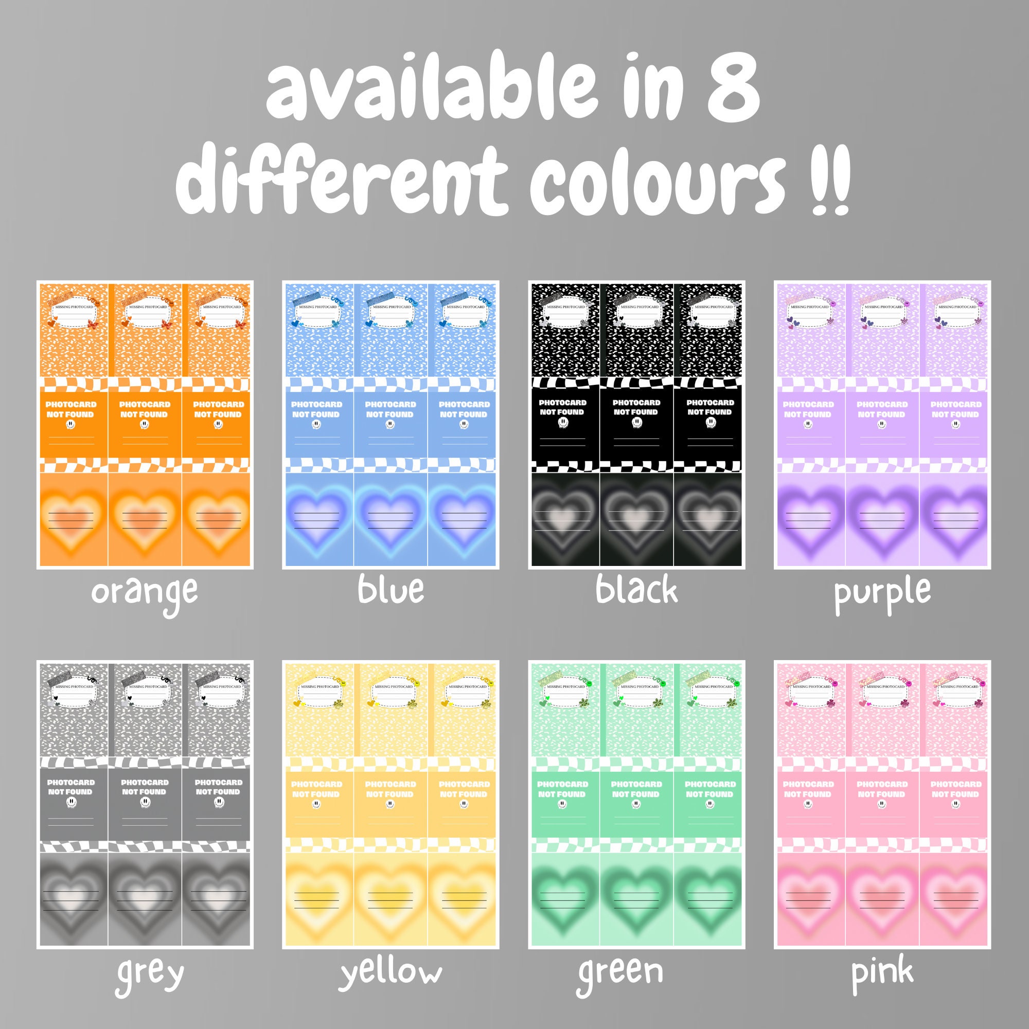Kpop Photocard Binder Filler: Grey Pack [digital Download/printable ...