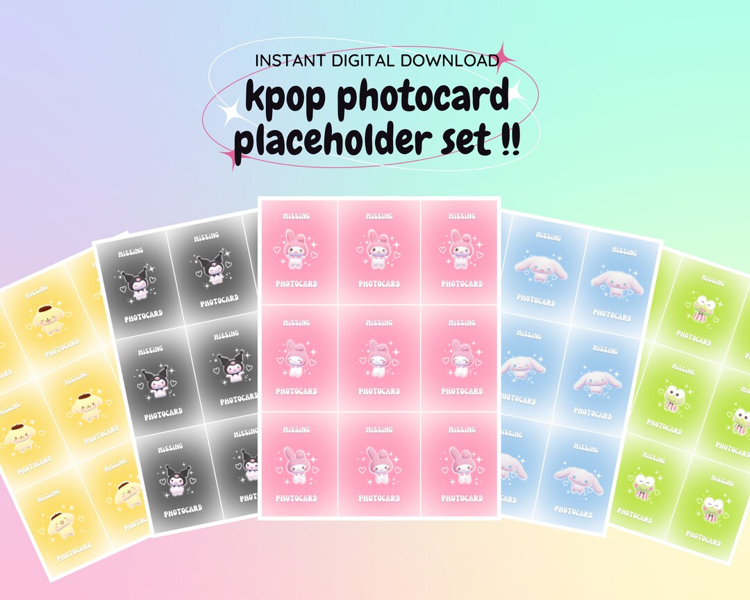 Kpop Photocard Binder Filler : Kawaii Character SET ! [digital Download ...
