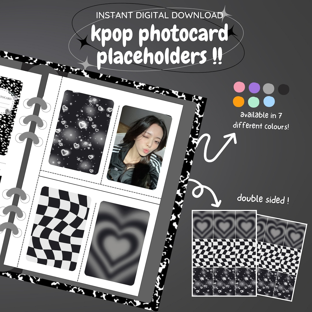 Kpop Photocard Binder Filler : Black Simple Pack !! [digital Download ...