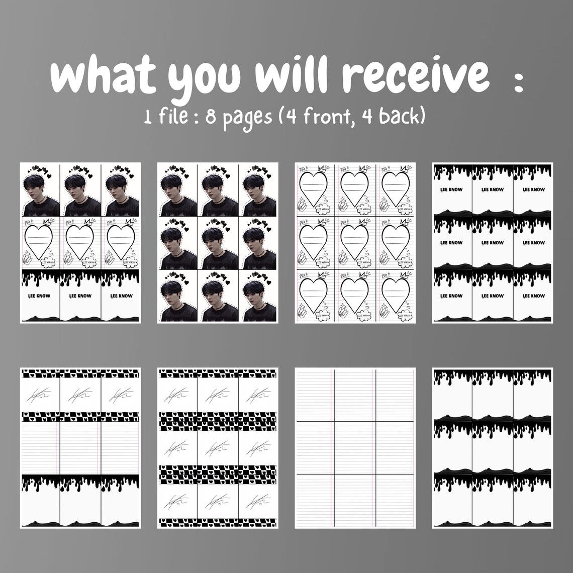Kpop Photocard Binder Filler : Lee Know Stray Kids Pack digital ...