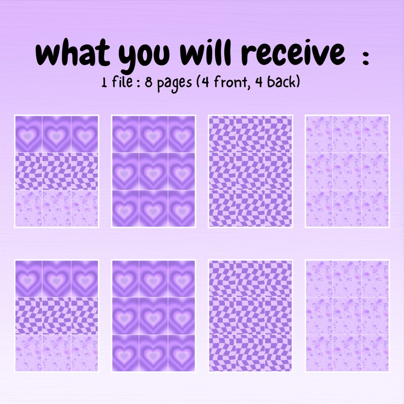 Kpop Photocard Binder Filler : Purple Simple Pack !! [digital Download ...