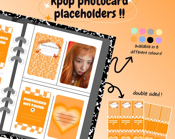 Kpop Photocard Binder Filler : Orange Pack digital Download / Printable ...