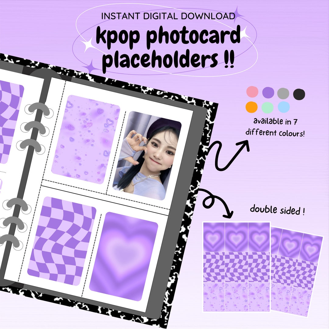 Kpop Photocard Binder Filler : Purple Simple Pack !! [digital Download ...