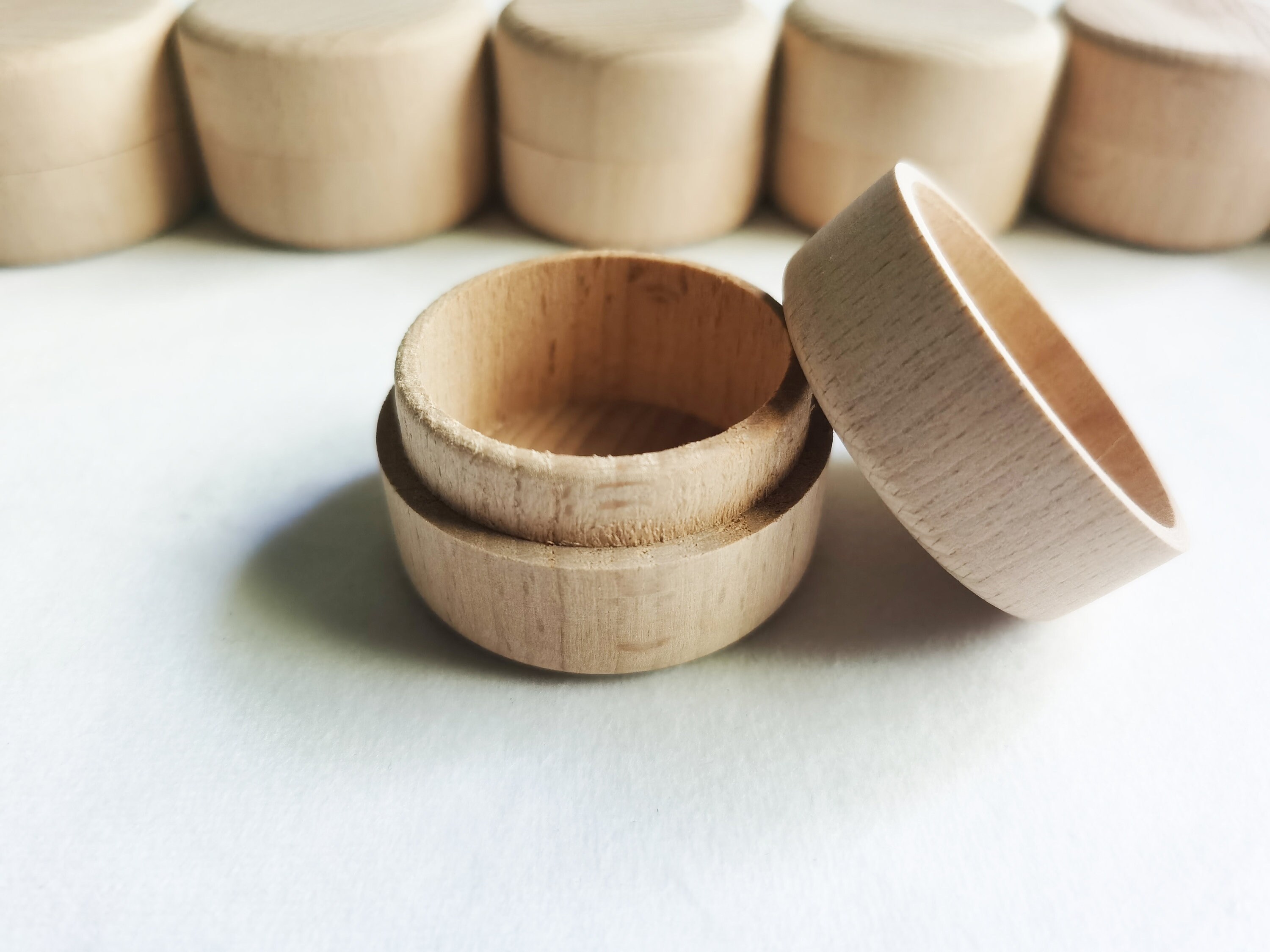 Natural Wood Box in 2 Sizes Small Raw Wood Container Round - Etsy
