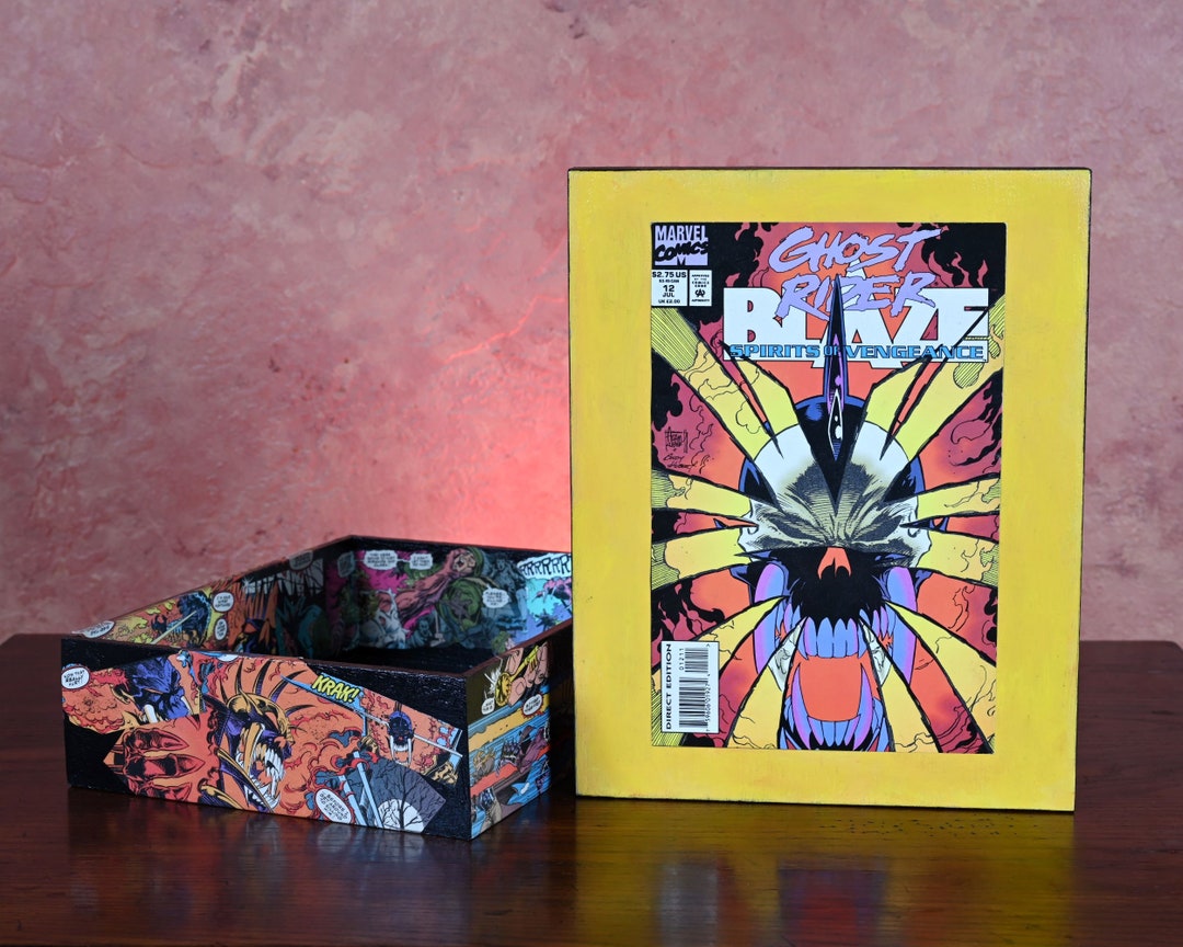 Ghost Rider Comic Box Made With Decoupage/ Ghost Rider Fan Gift/ Ghost ...