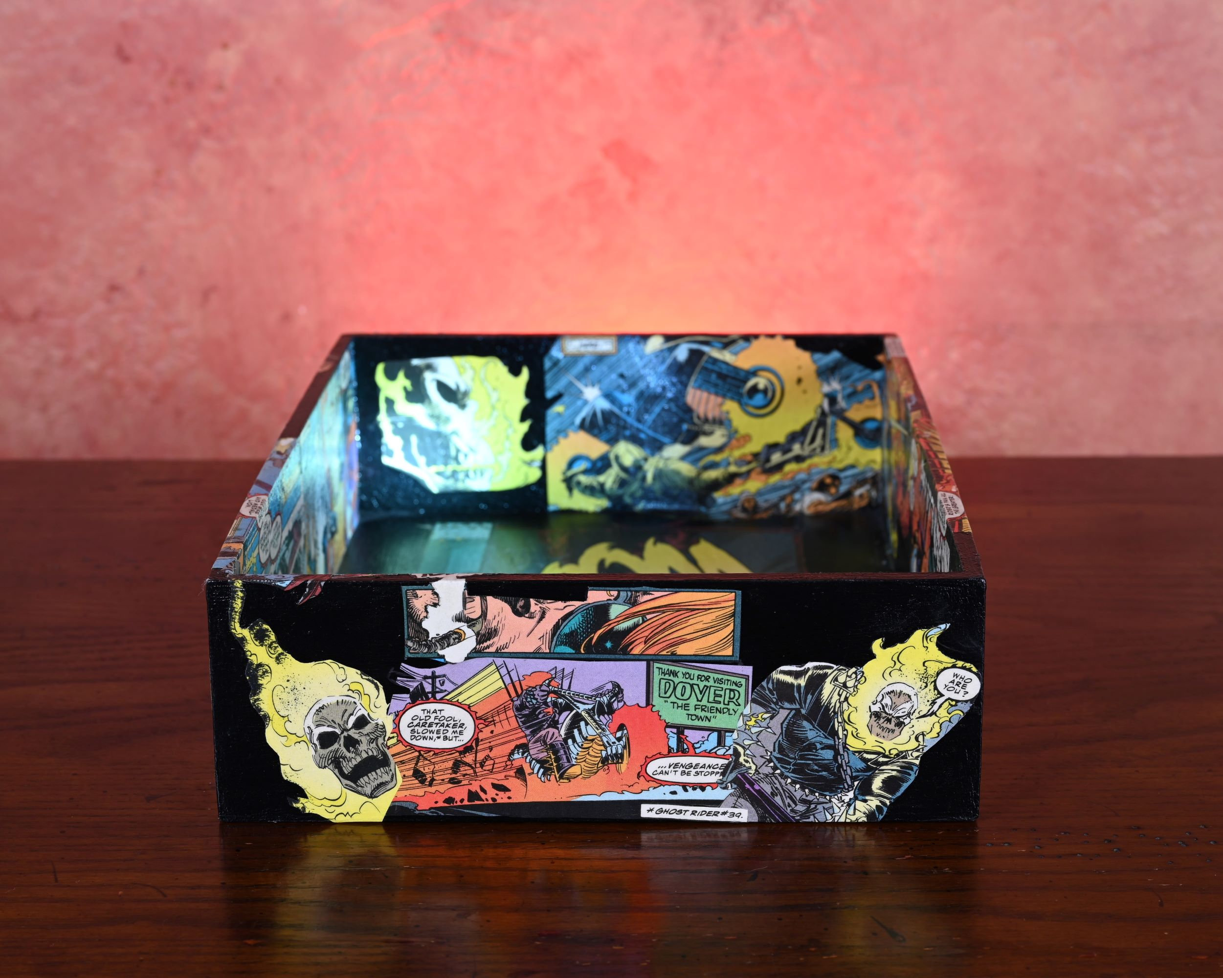Ghost Rider Comic Box Made With Decoupage/ Ghost Rider Fan Gift/ Ghost ...