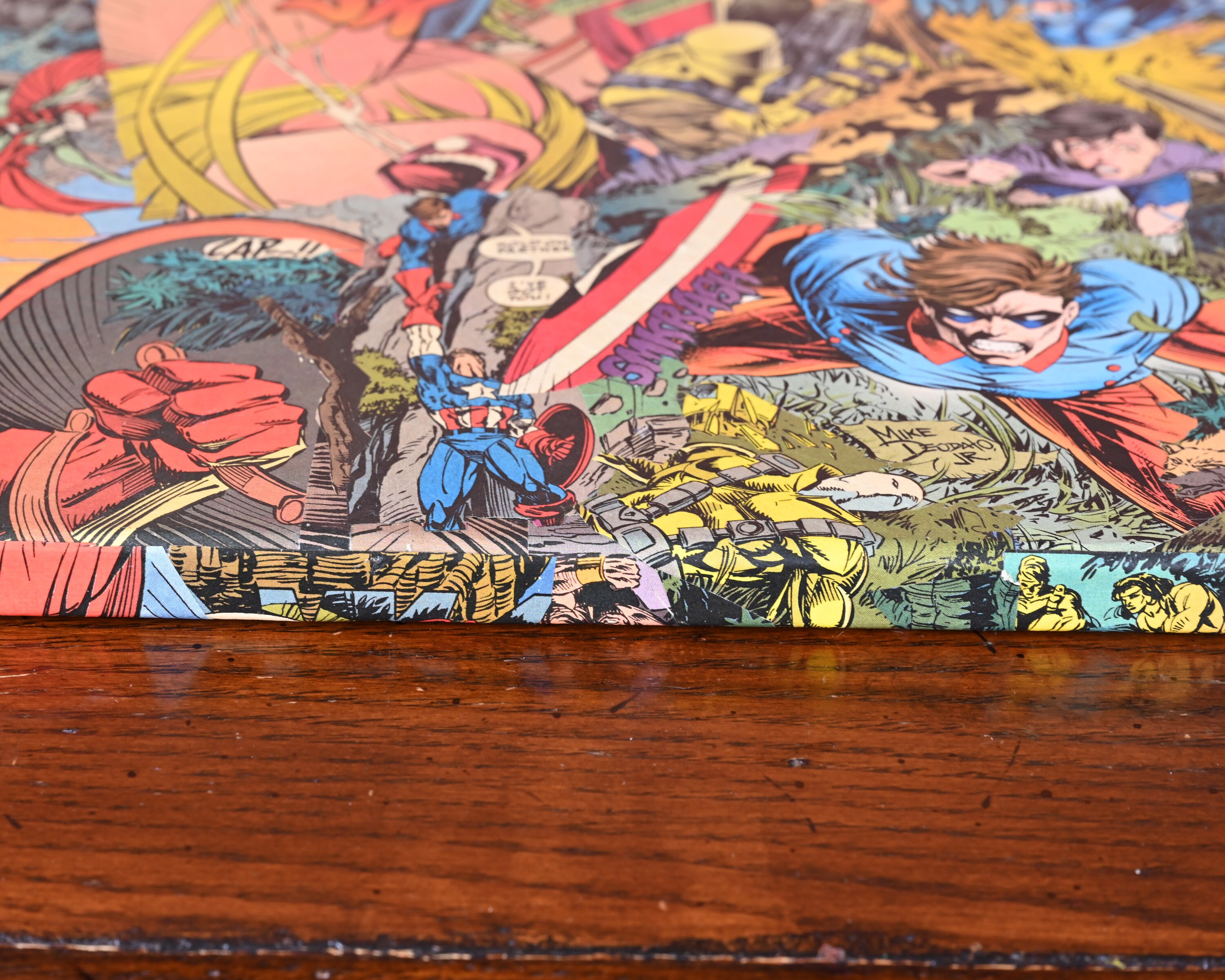 Captain American Comic Collage is Made by Reproducing a Captain ...