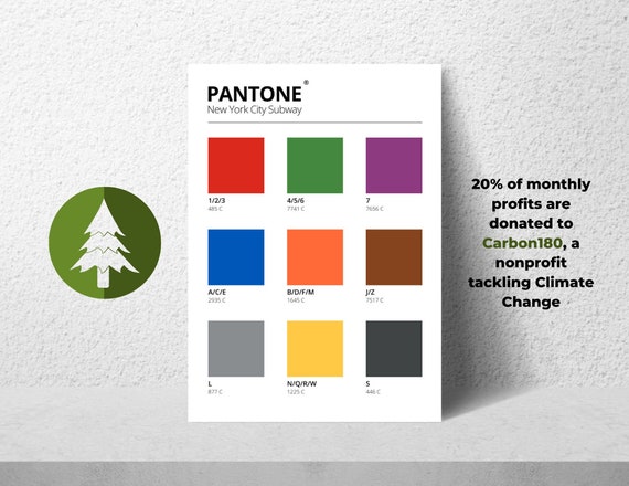 Pantone New York City Subway Print NYC Colors New York - Etsy
