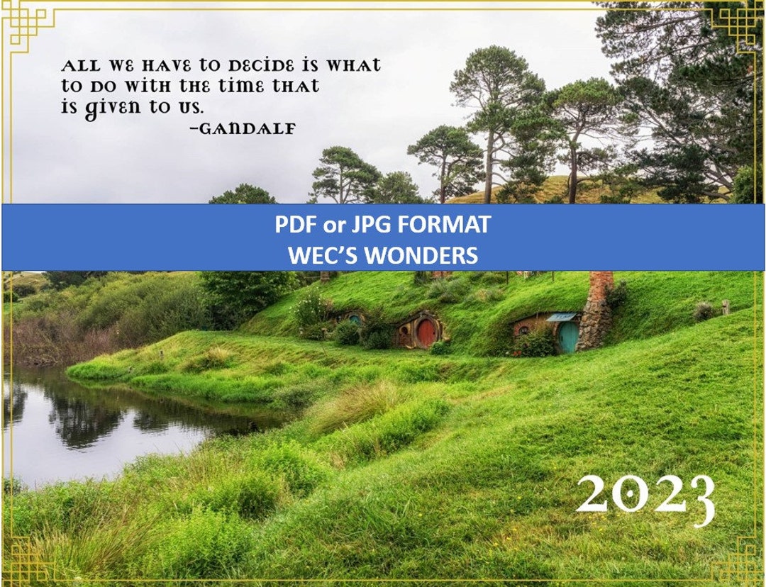 Lord of the Rings Hobbit Calendar 2023 - Etsy