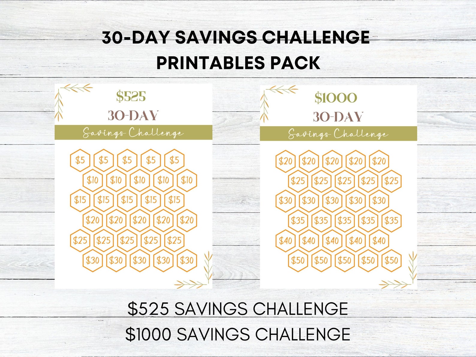 Printable Savings Challenge Planner Bundle, BONUS Blank Savings ...