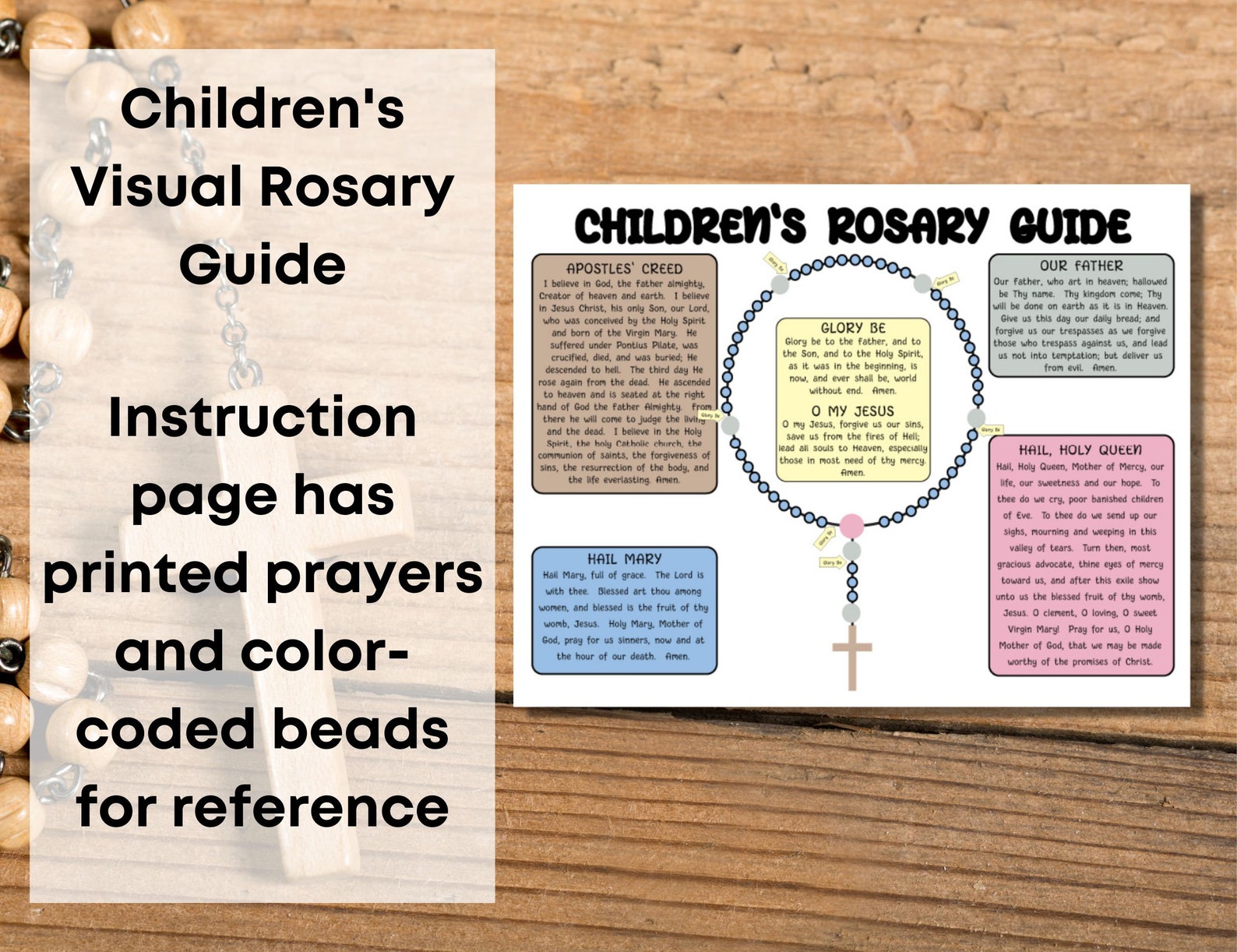 Printable Children's Visual Rosary Guide, Catholic Kids Rosary ...