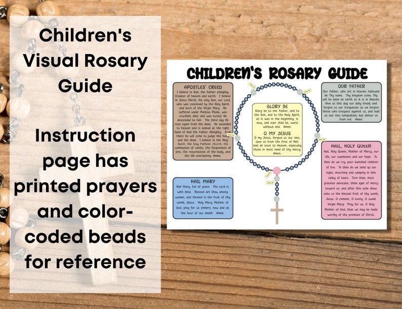 Printable Children's Visual Rosary Guide, Catholic Kids Rosary ...