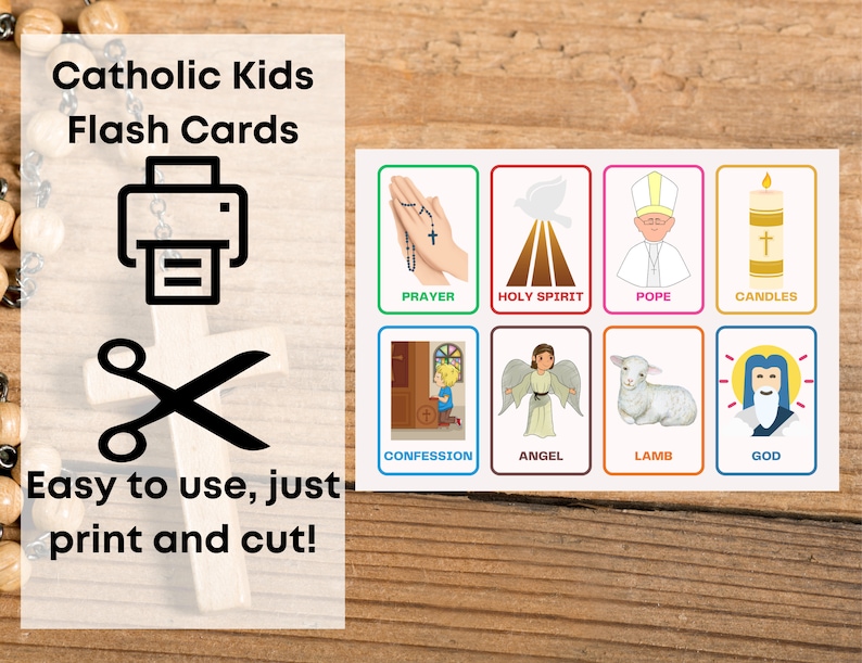 Catholic Kids Flash Cards | Catholic Children Printable Teaching ...