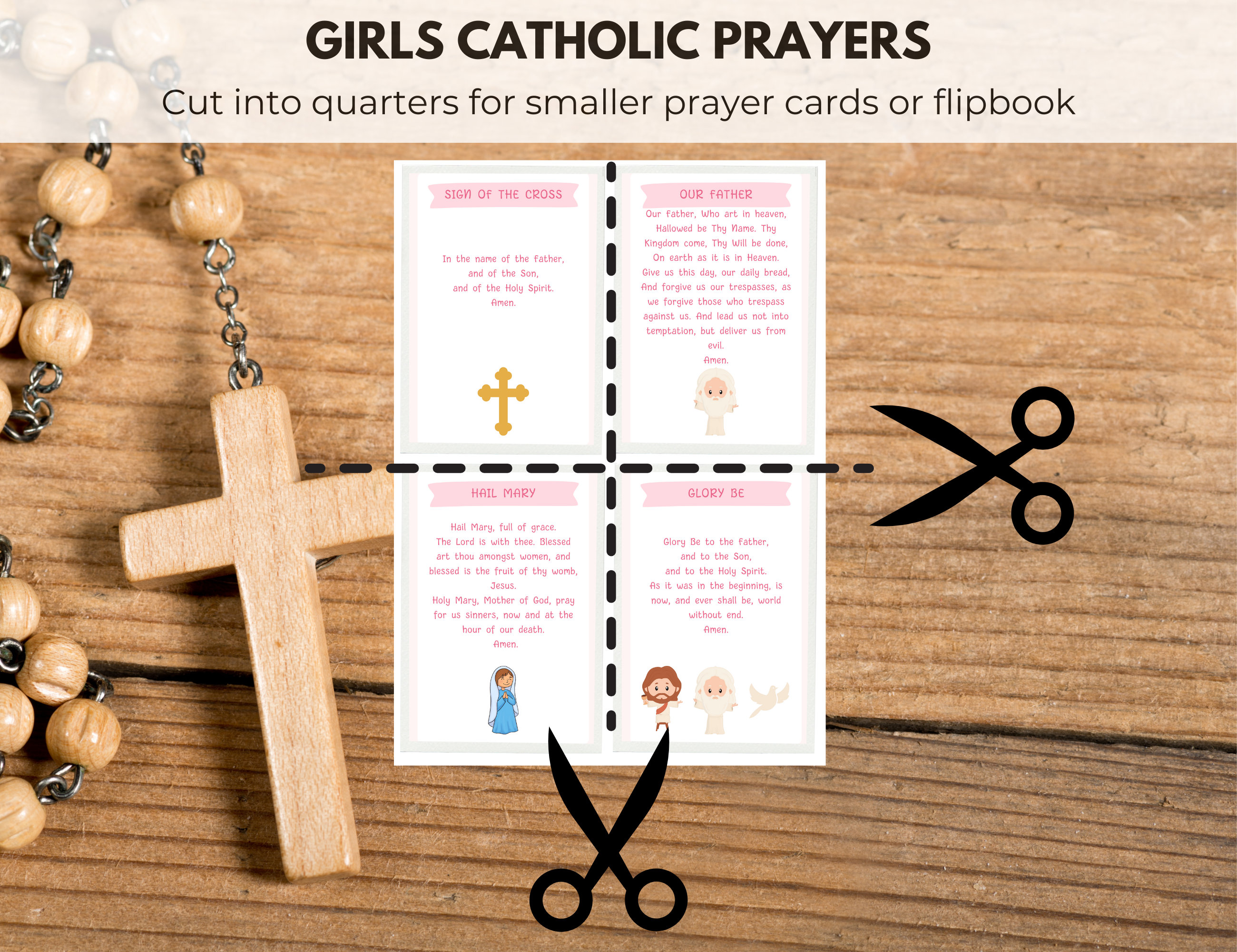 Girls Pink Prayer Book for Catholic Children | Printable Catholic ...