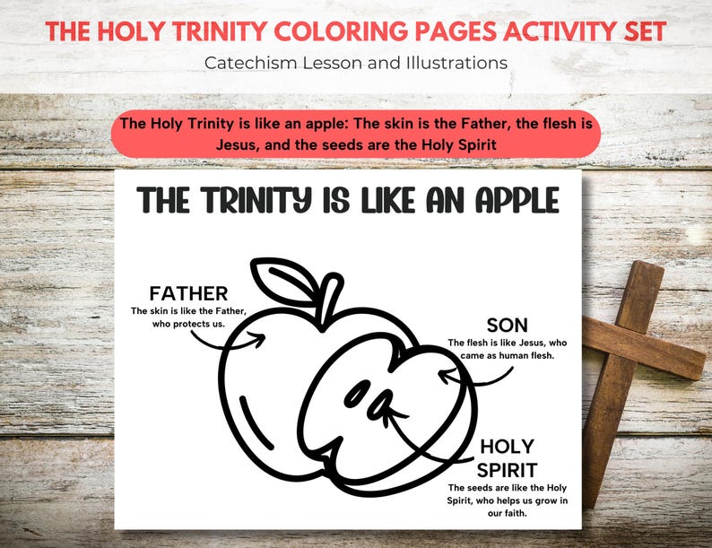 The Holy Trinity Coloring Pages Activity Set | Catechism Lesson ...