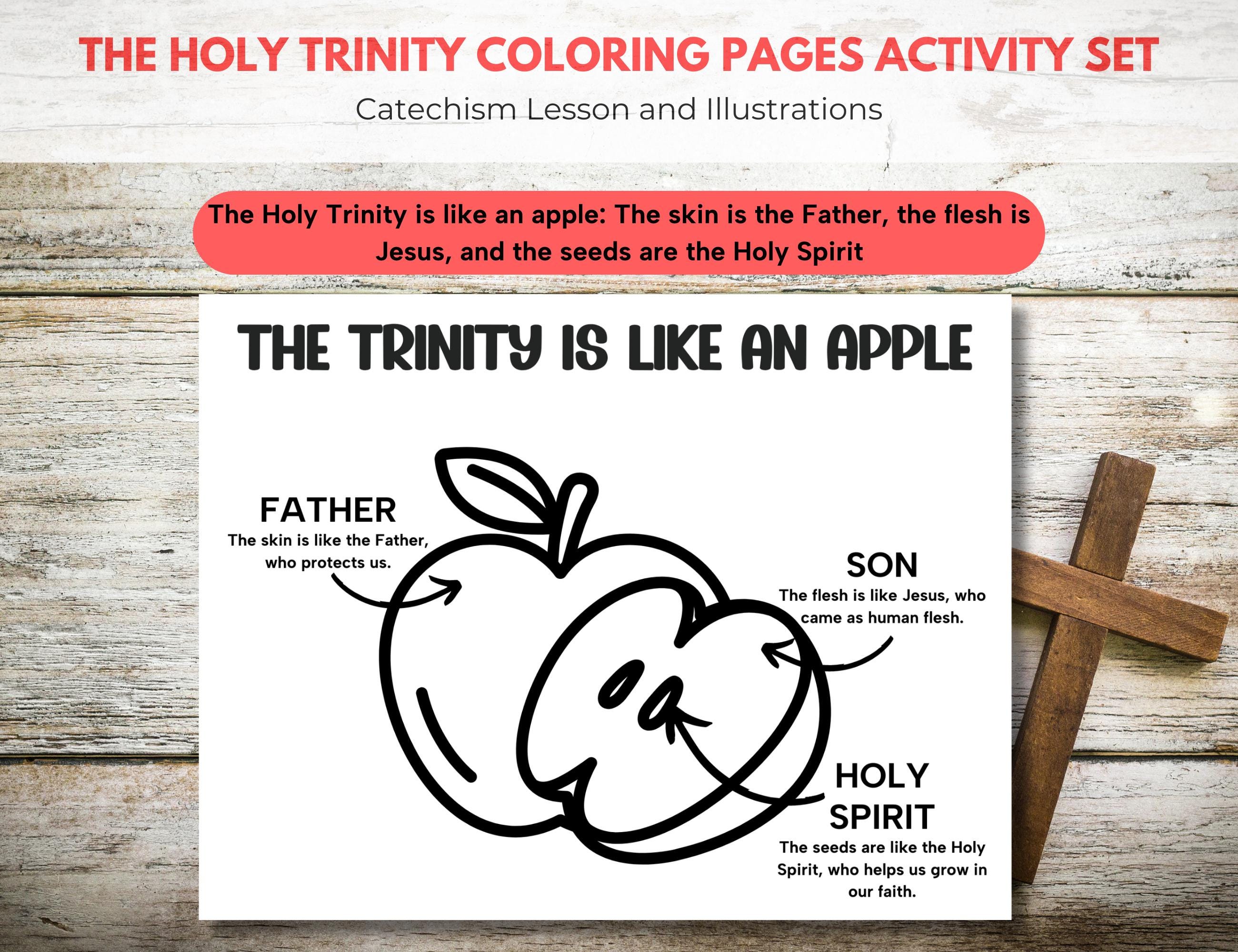 The Holy Trinity Coloring Pages Activity Set | Catechism Lesson ...