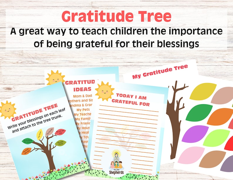 Árbol de gratitud imprimible para niños pequeños / Enseñar el ...
