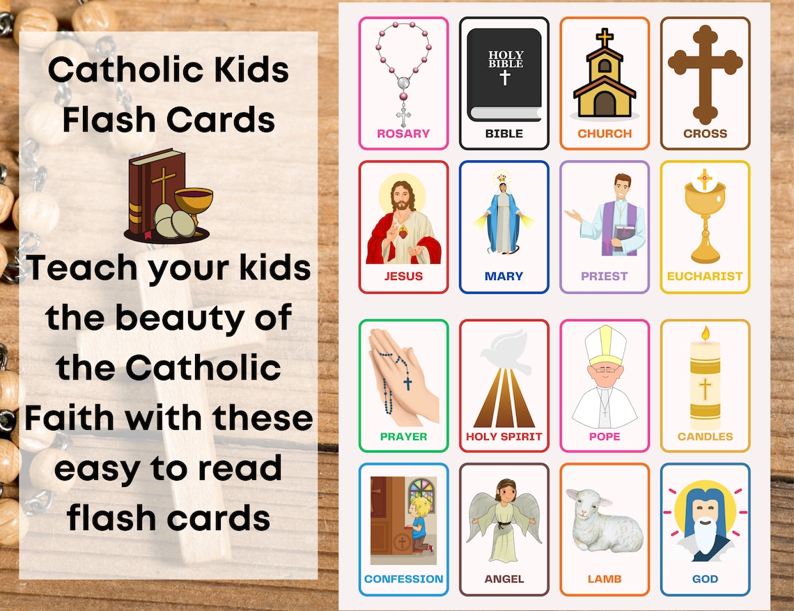 Catholic Kids Flash Cards | Catholic Children Printable Teaching ...