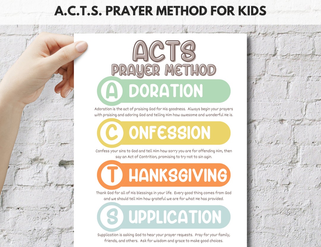 A.C.T.S. Prayer Method for Kids | ACTS Prayer Guide for Families ...