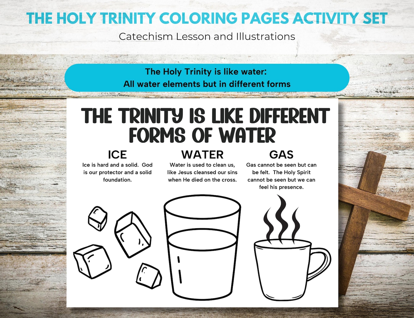The Holy Trinity Coloring Pages Activity Set | Catechism Lesson ...