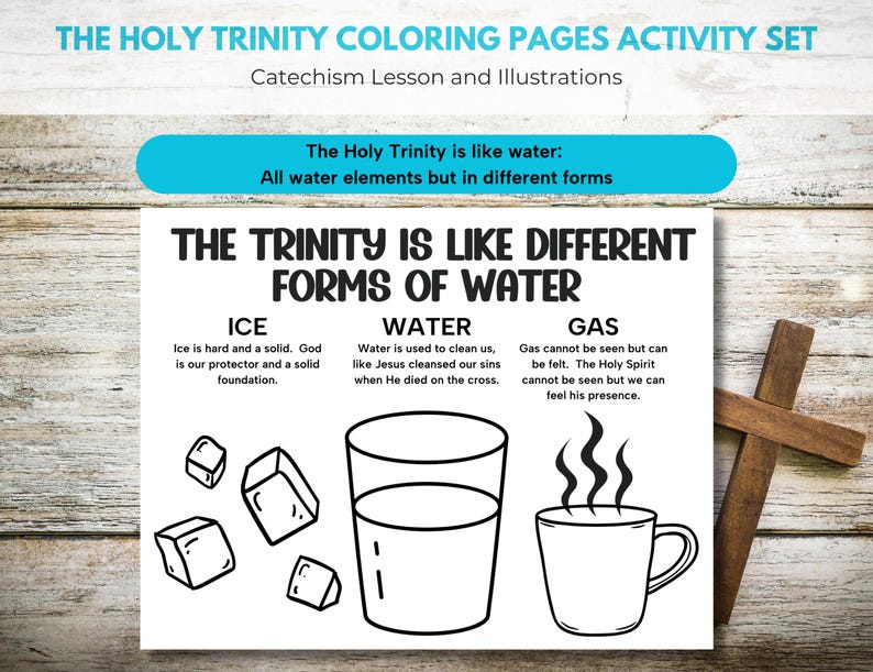 The Holy Trinity Coloring Pages Activity Set | Catechism Lesson ...