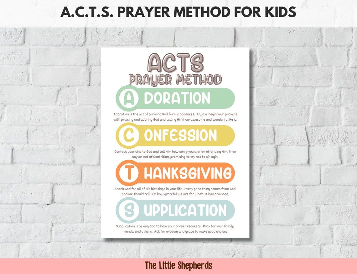 A.C.T.S. Prayer Method for Kids | ACTS Prayer Guide for Families ...