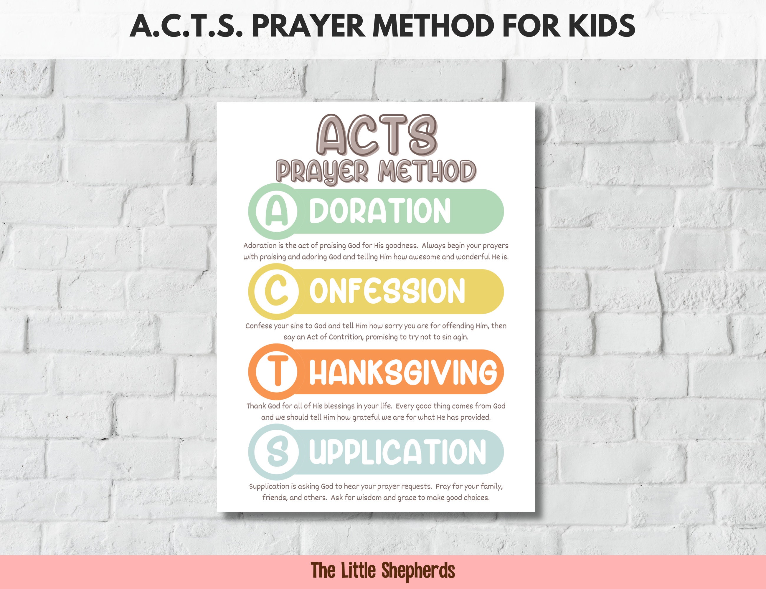 A.C.T.S. Prayer Method for Kids | ACTS Prayer Guide for Families ...