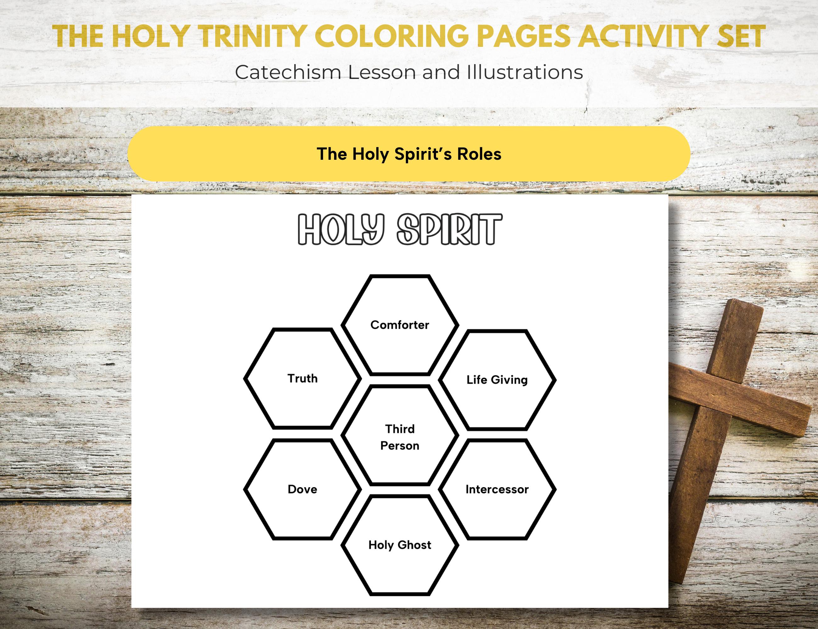 The Holy Trinity Coloring Pages Activity Set | Catechism Lesson ...