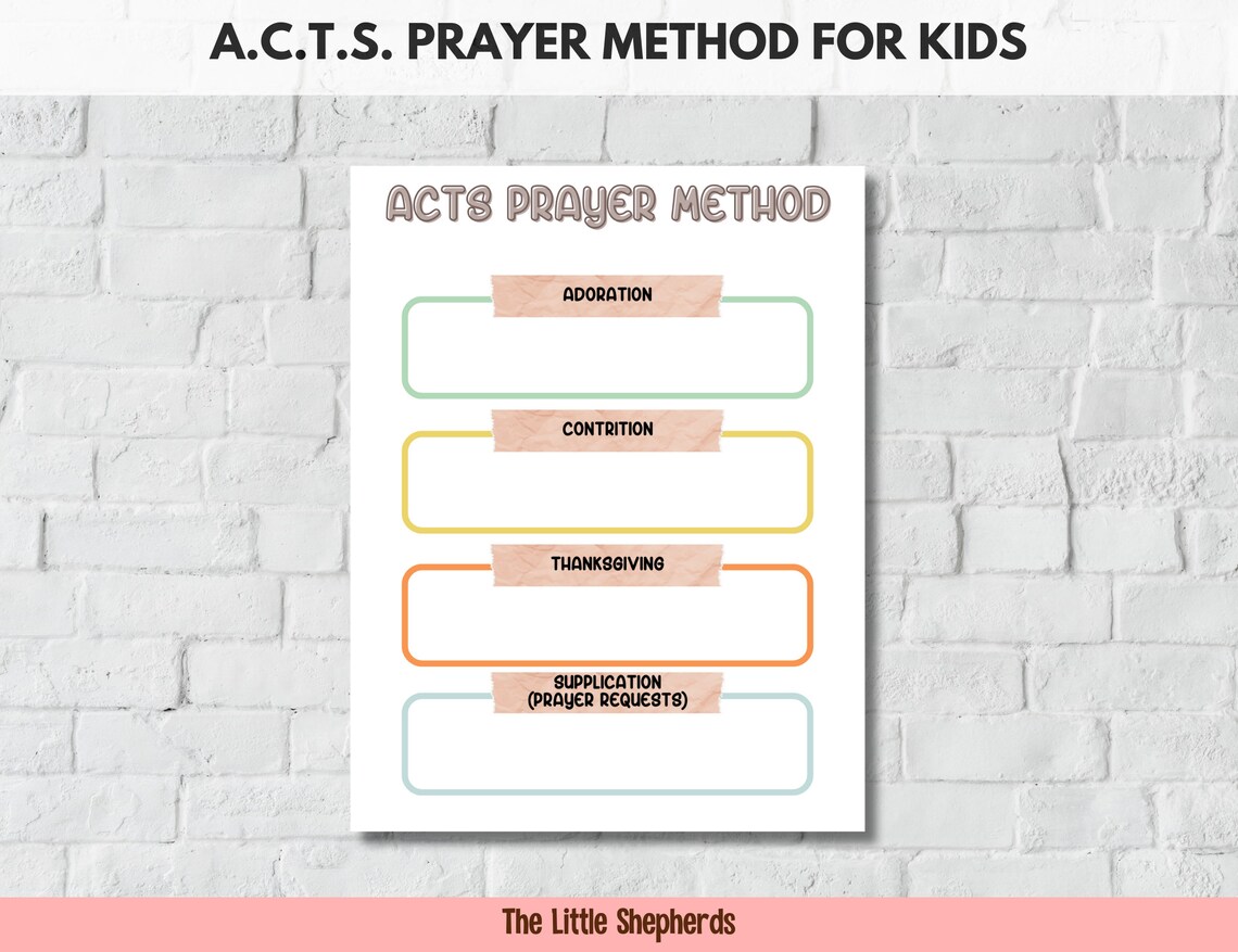 A.C.T.S. Prayer Method for Kids | ACTS Prayer Guide for Families ...