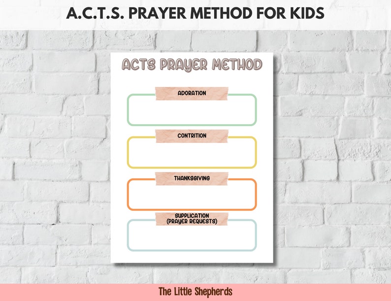 A.C.T.S. Prayer Method for Kids | ACTS Prayer Guide for Families ...