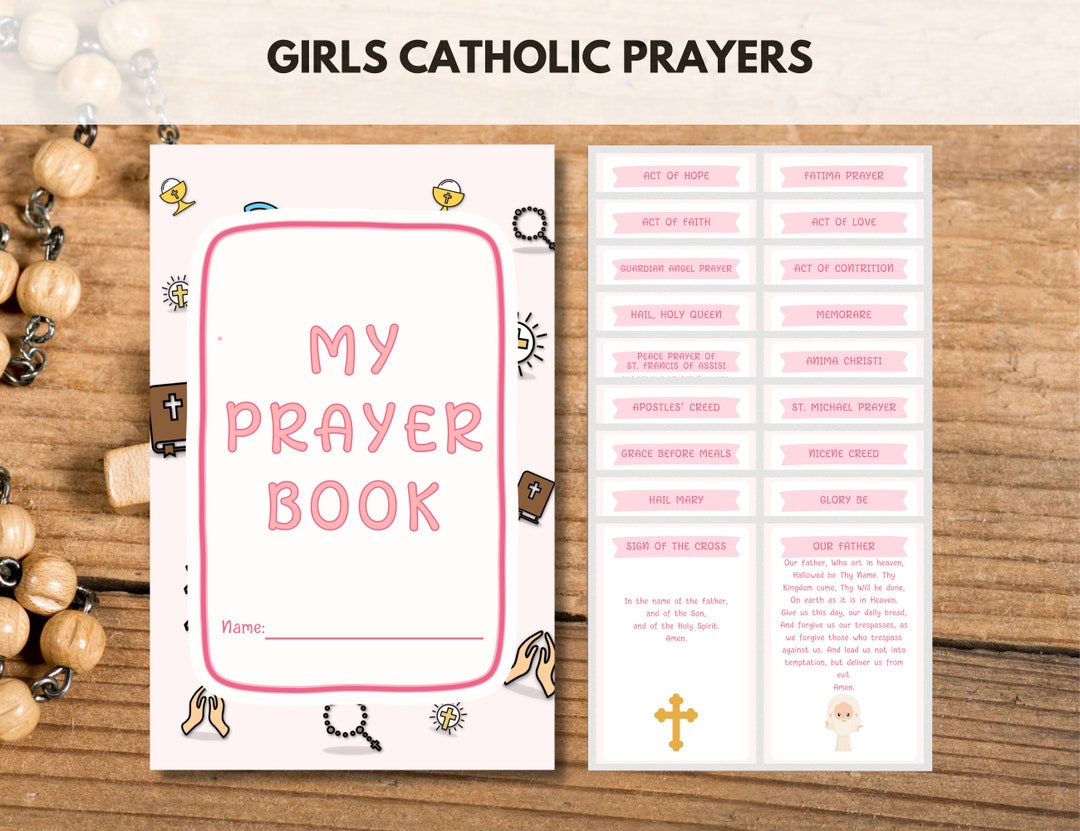Girls Pink Prayer Book for Catholic Children | Printable Catholic ...