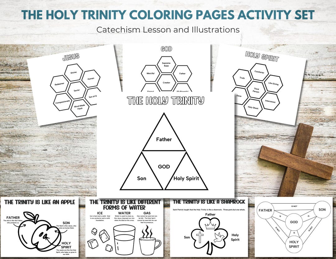 The Holy Trinity Coloring Pages Activity Set | Catechism Lesson ...