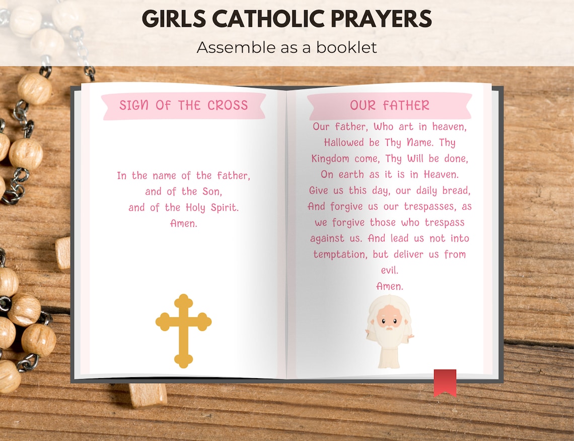Girls Pink Prayer Book for Catholic Children | Printable Catholic ...