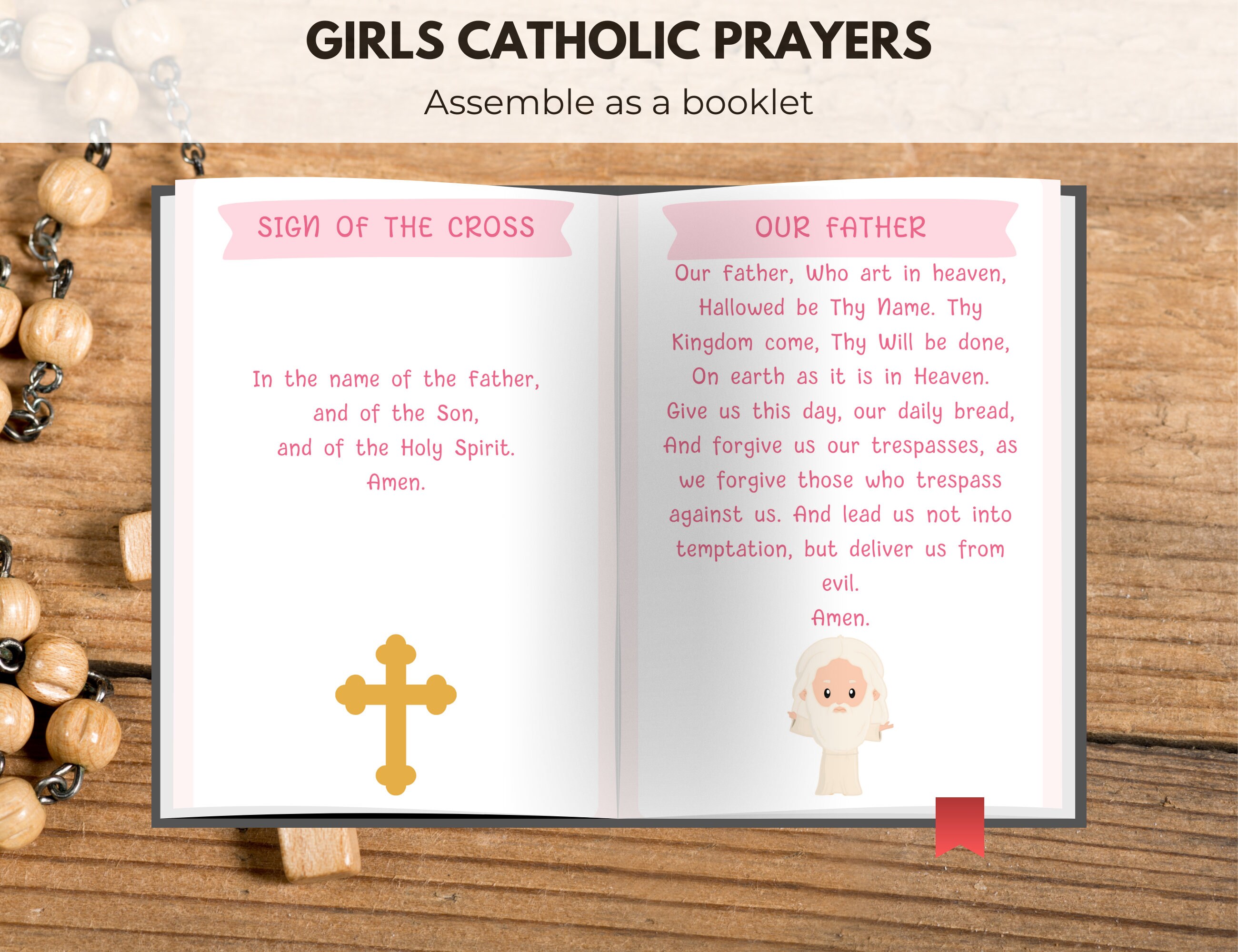 Girls Pink Prayer Book for Catholic Children | Printable Catholic ...
