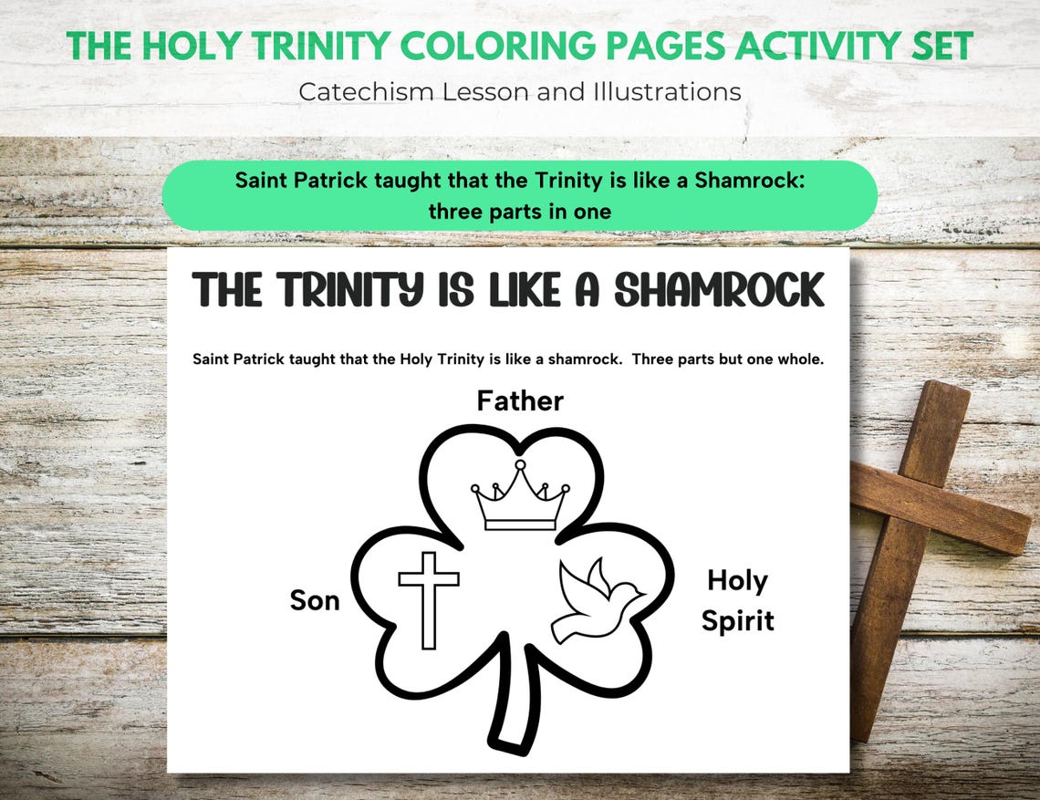 The Holy Trinity Coloring Pages Activity Set | Catechism Lesson ...