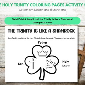 The Holy Trinity Coloring Pages Activity Set | Catechism Lesson ...