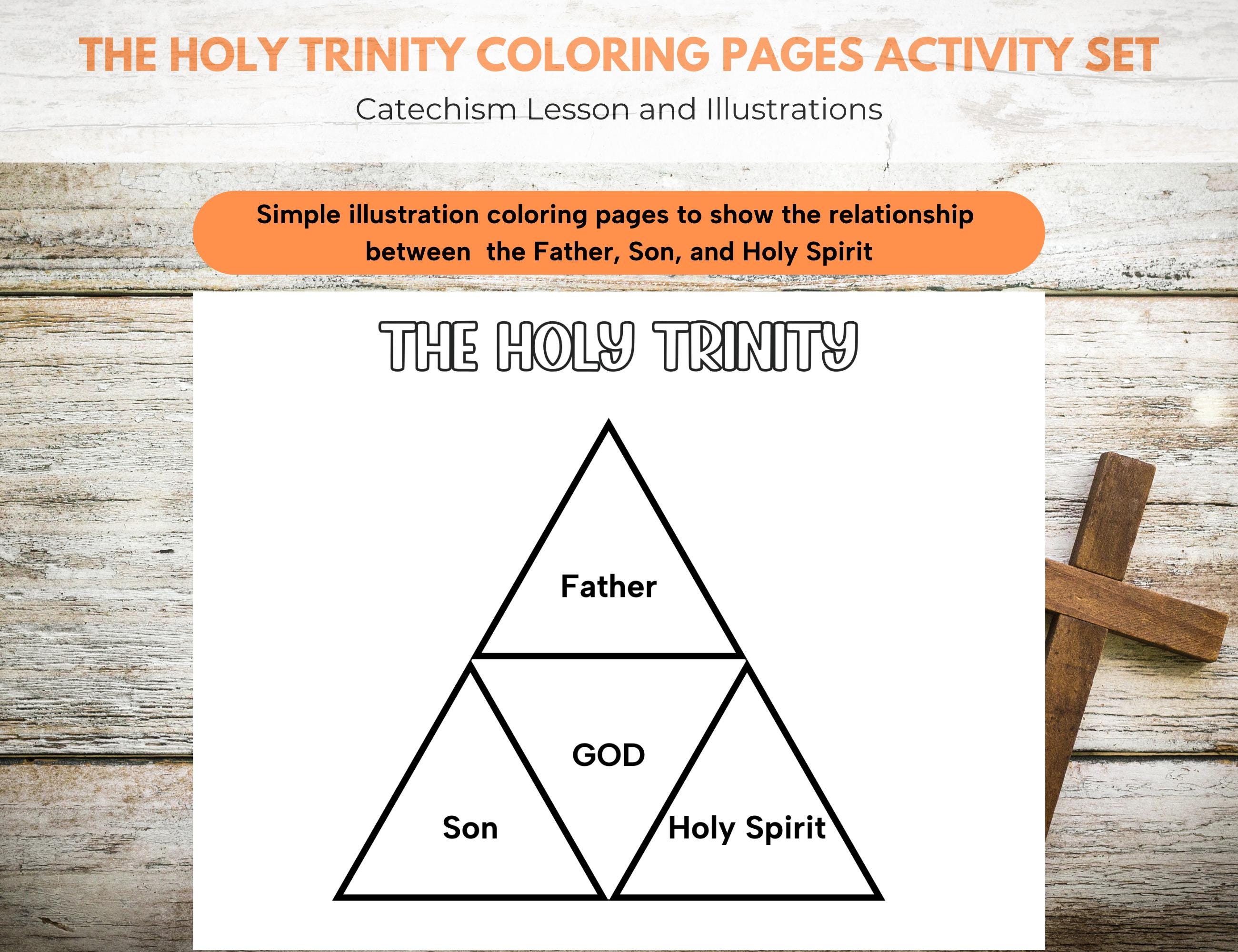 The Holy Trinity Coloring Pages Activity Set | Catechism Lesson ...
