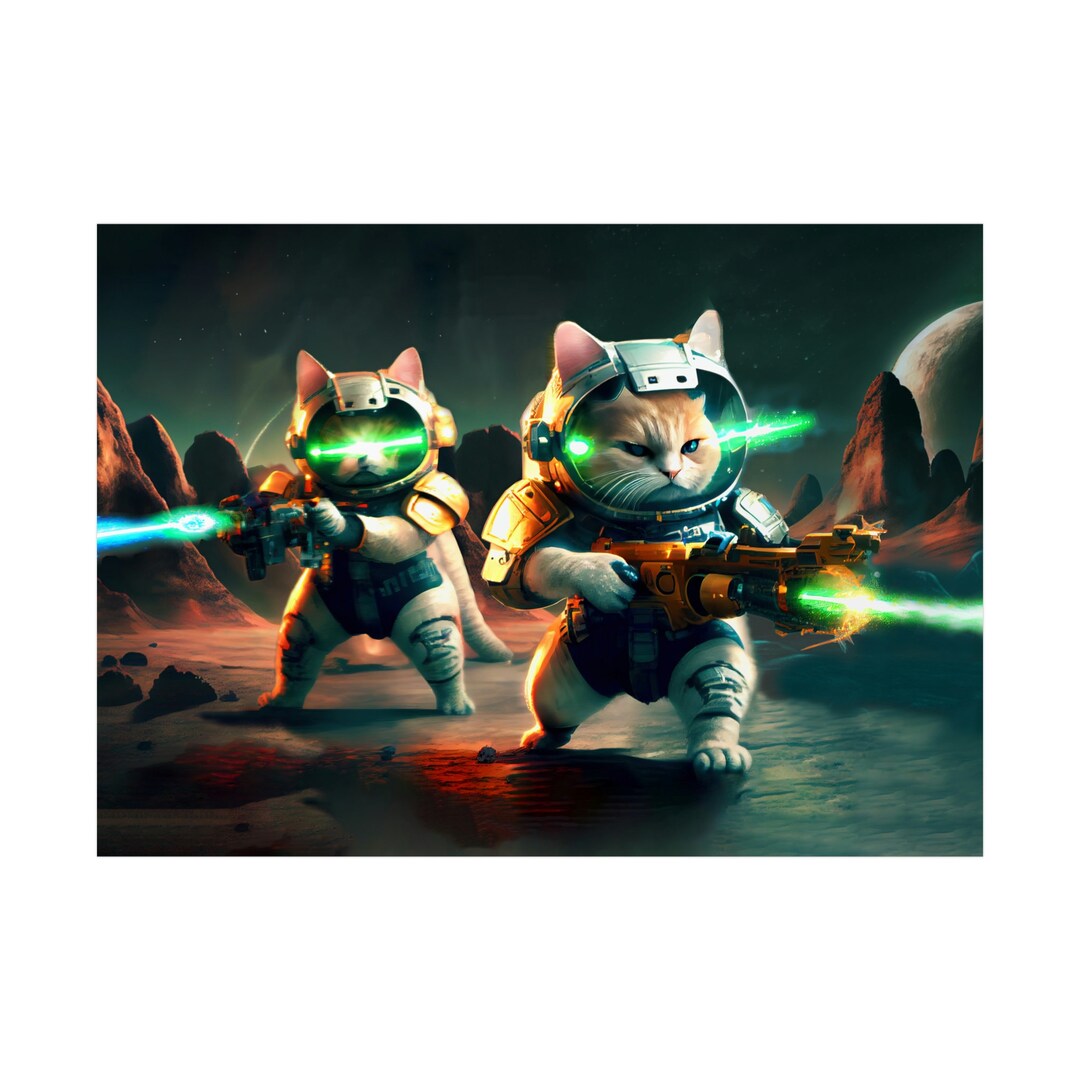Space Marine Kittens ATTACK! Print - Etsy