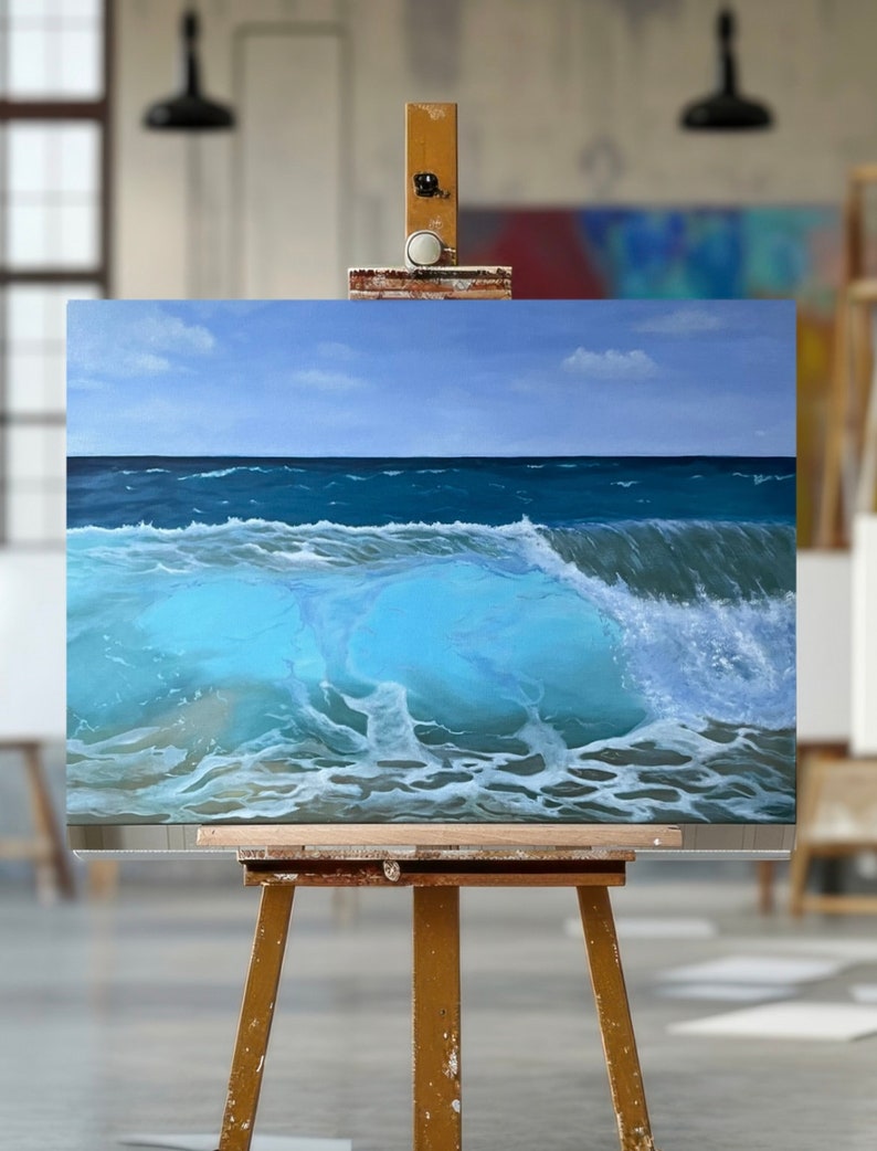 Ocean, Sea, Original Oil Painting, Painting, Artwork, Blue Water, Ocean ...