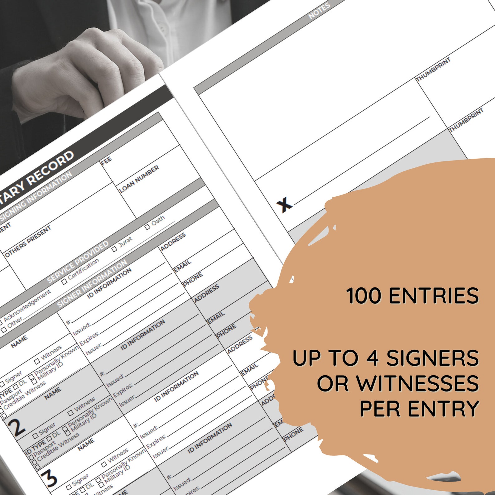 Notary Public Journal privacy Edition KDP Ready Interior - Etsy