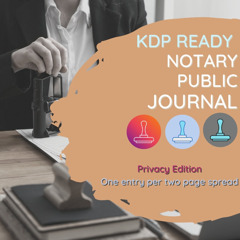 Notary Public Journal (privacy Edition!) [KDP Ready Interior] - Etsy