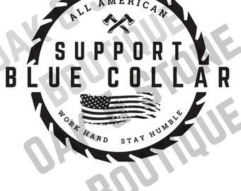 Support Blue Collar Svg - Etsy